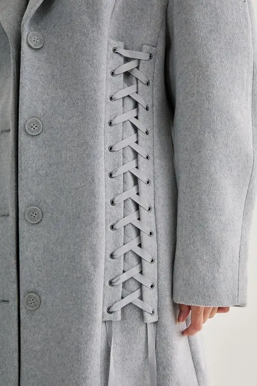 Nasty Gal Corseted Detail Maxi Coat
