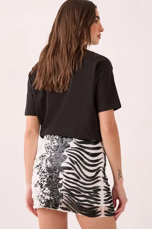 Nasty Gal Zebra Ombre Sequin Mini Skirt