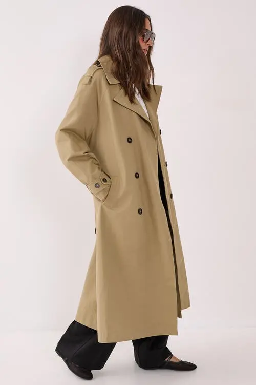 Nasty Gal Double Breasted Belted Trench Coat