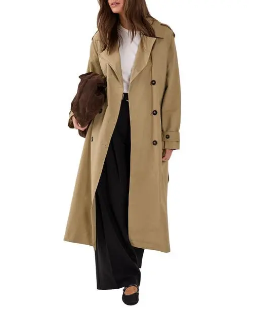 Nasty Gal Double Breasted Belted Trench Coat