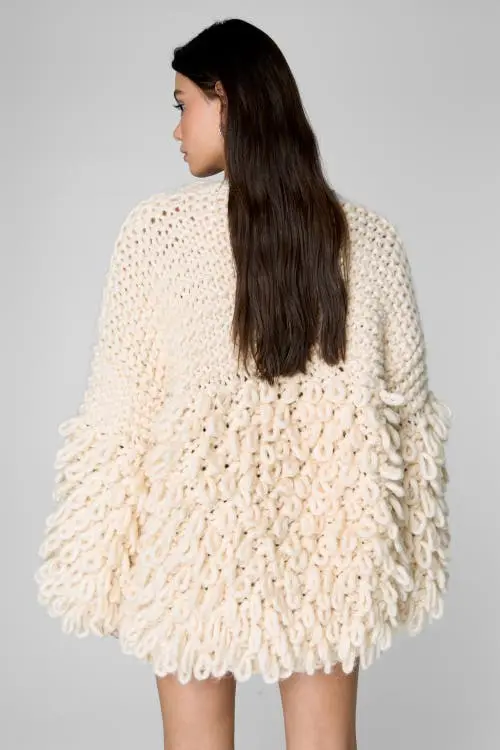 Nasty Gal Oversized Chunky Knit Cardigan - Cream