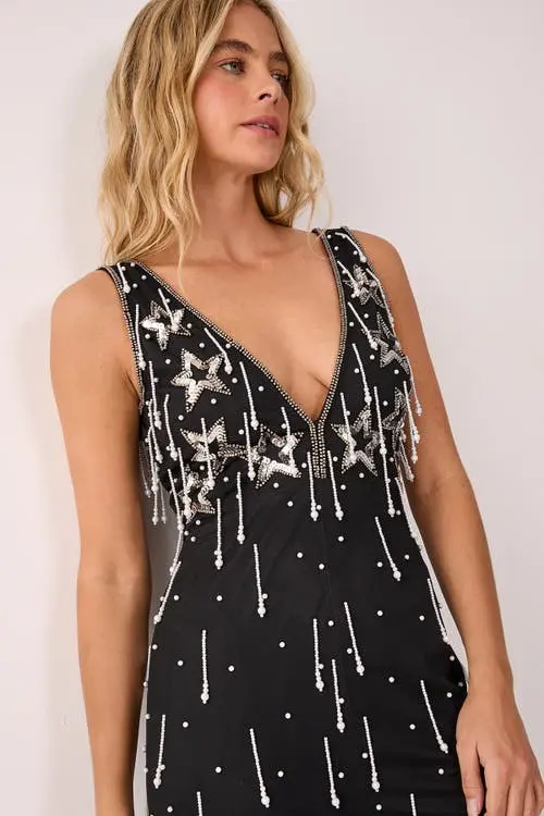 Nasty Gal Sequin And Pearl Droplet Embellished Jumpsuit