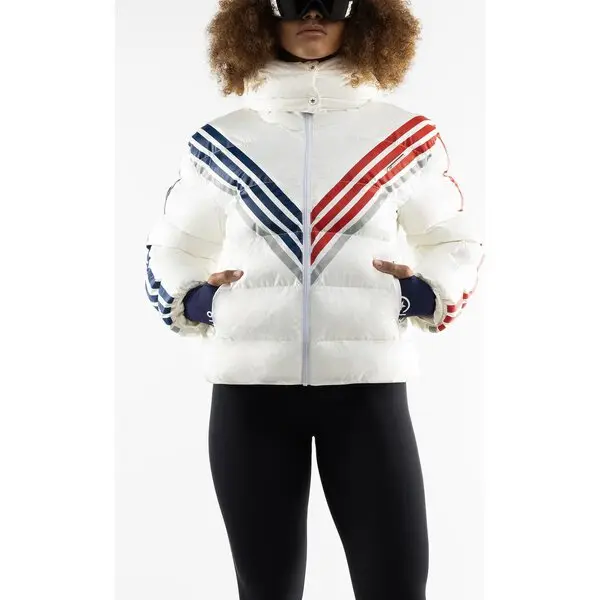 MALIBU SKI CLUB Monogram Mountains Puffer Jacket - White