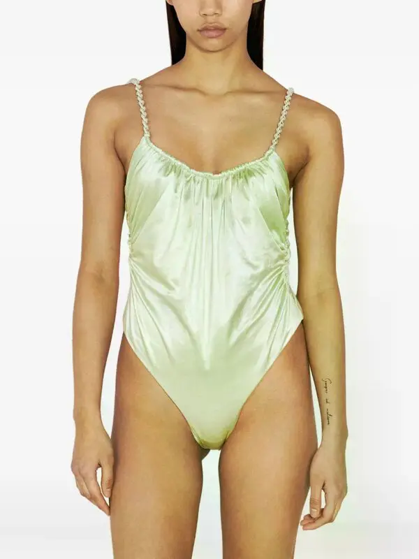 ISA BOULDER Braided-strap Swimsuit - Green