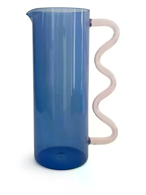 SOPHIE LOU JACOBSEN Wave-handle Glass Pitcher - Blue