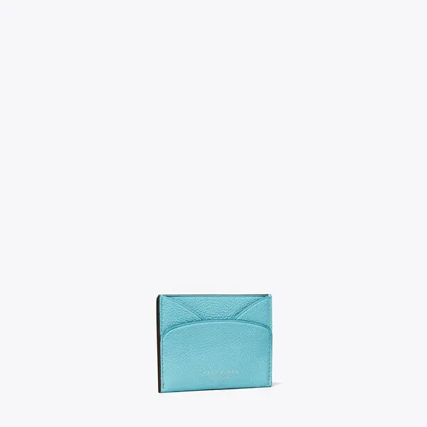 Tory Burch Romy Flat Card Case - Soft Turquoise
