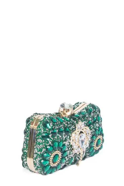LAUREN LORRAINE Shimmering Evening Clutch - Green