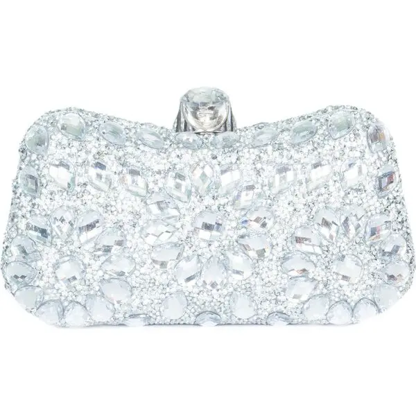 LAUREN LORRAINE Shimmering Evening Clutch - Silver
