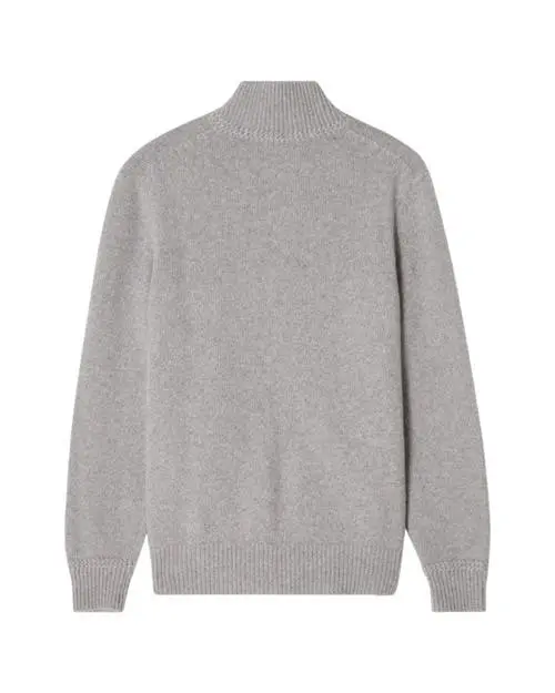 Robert Talbott Graham Cashmere Blend Full Zip Sweater - Light Gray