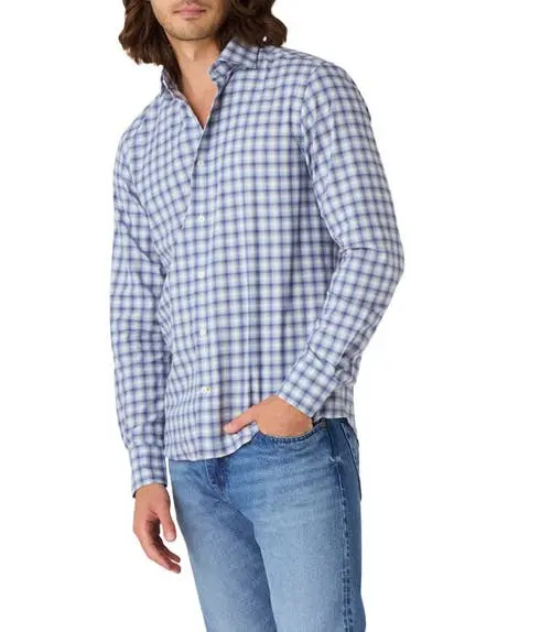 Robert Talbott Reynolds Ultra Light Weight Brushed Ombre Plaid Shirt - Blue Multi