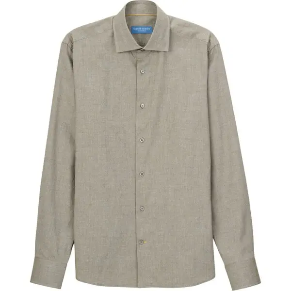 Robert Talbott Reynolds Ultra Light Weight Brushed Herringbone Shirt - Olive