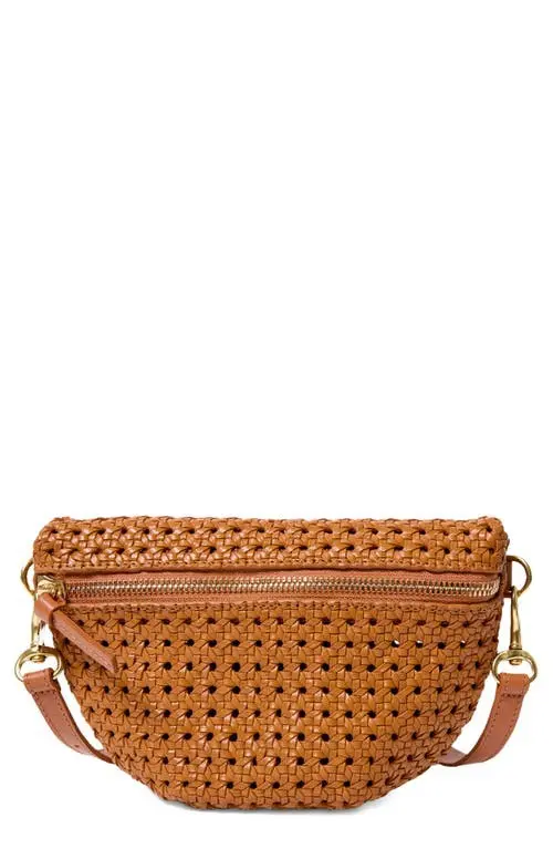 Clare V. Petite Woven Leather Belt Bag
