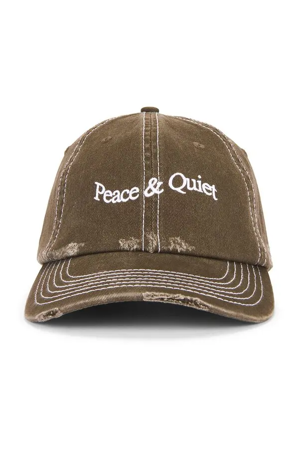 MUSEUM OF PEACE & QUIET Wordmark Reverse Stitched Dad Hat - Brown