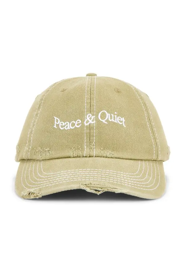 MUSEUM OF PEACE & QUIET Wordmark Reverse Stitched Dad Hat - Sage