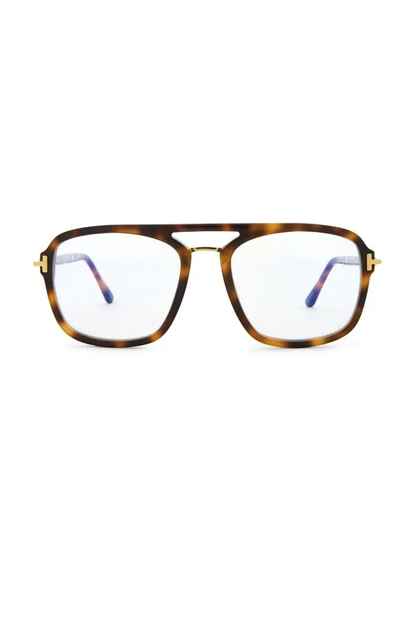 TOM FORD Navigator Eyeglasses - Havana & Yellow Gold