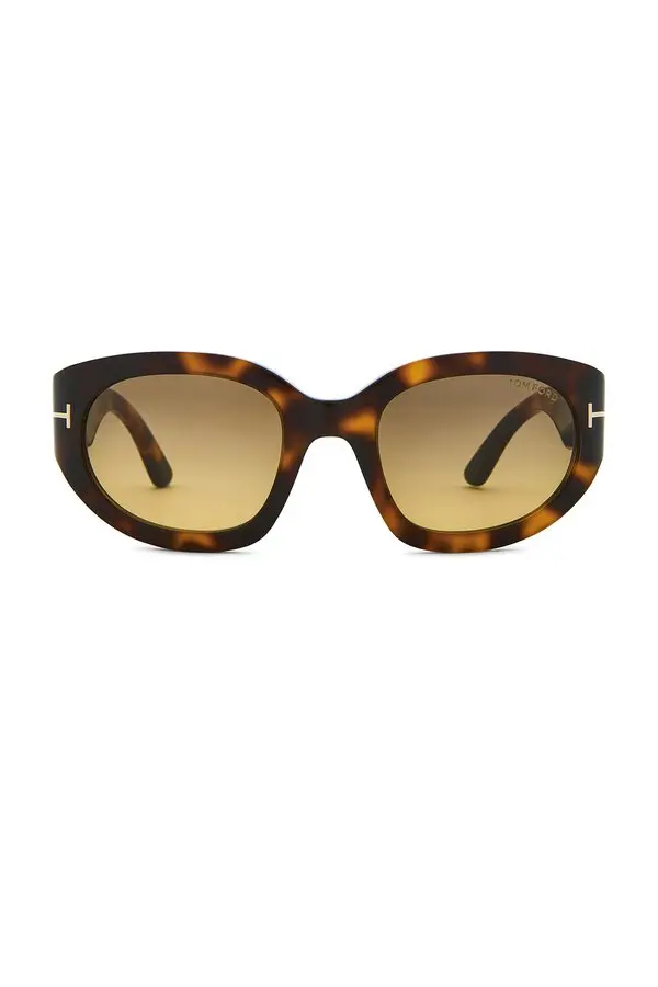 TOM FORD Rectangular Sunglasses - Shiny Havana & Smoke