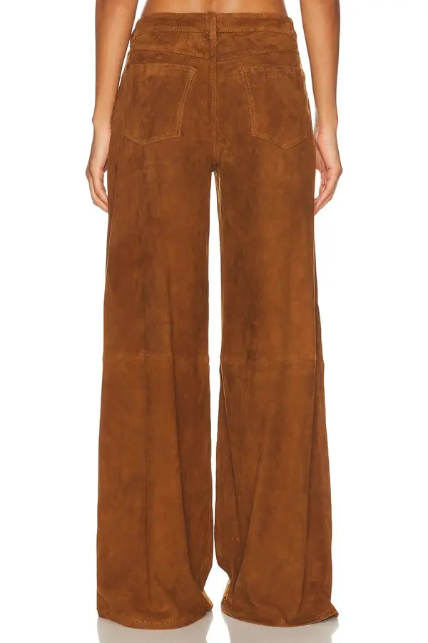 Sprwmn 5 Pocket Wide Leg Leather Pants