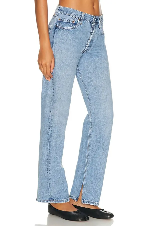 ALIGRACE Vintage Relaxed Split Jeans - Light Medium