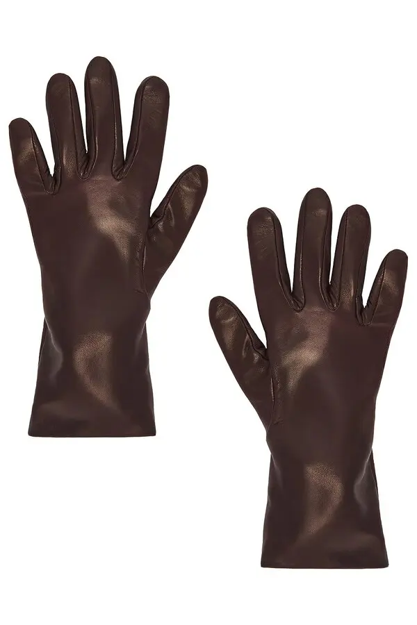 AGNELLE Christina Leather Gloves - Lie De Vin