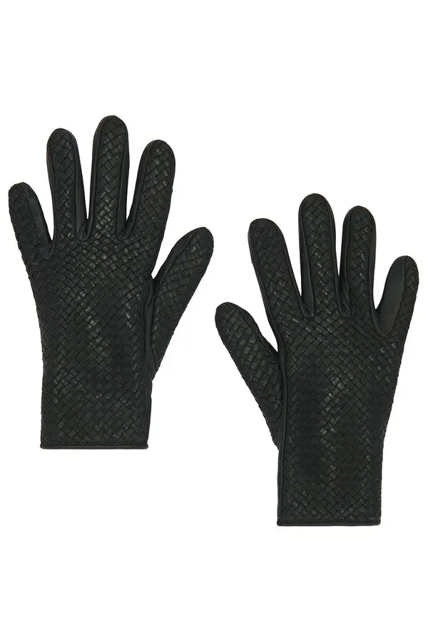 AGNELLE Chloe Tresse Gloves - Noir