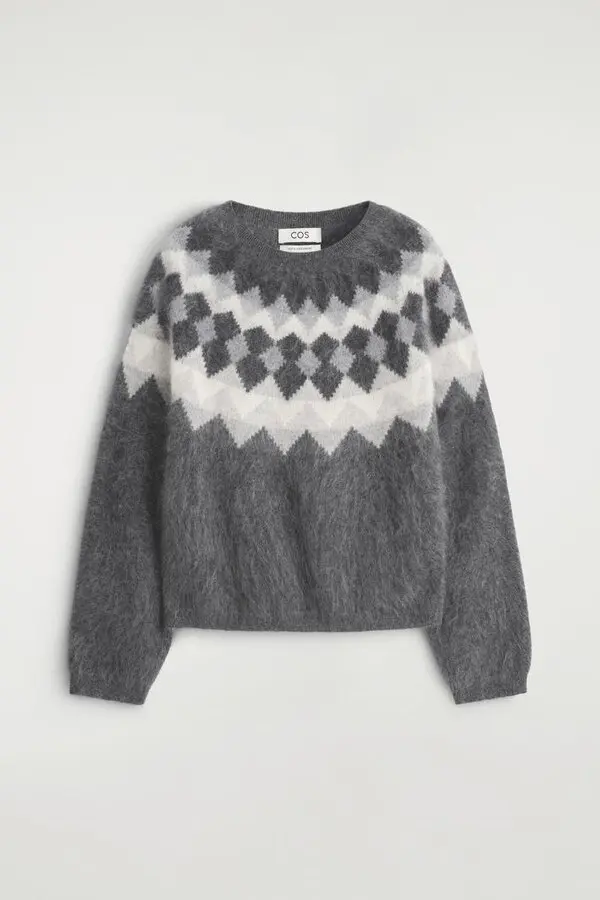 Cos Fair Isle Brushed Cashmere Sweater