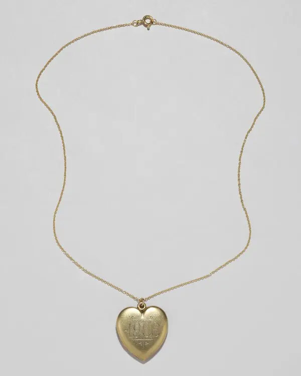 Alexis Bittar Antique Plated Heart Locket Necklace - Gold