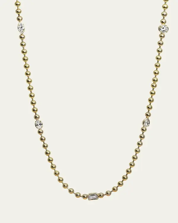 DARA KAYE Constellation Ball Chain Necklace With Lab-grown Diamonds - Yellow