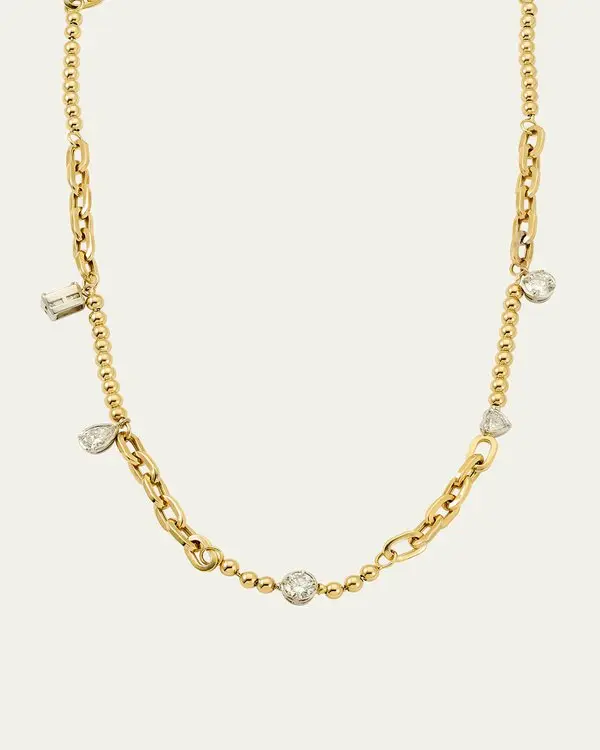 DARA KAYE Confetti Chain Necklace With Lab-grown Diamond Mix - Yellow