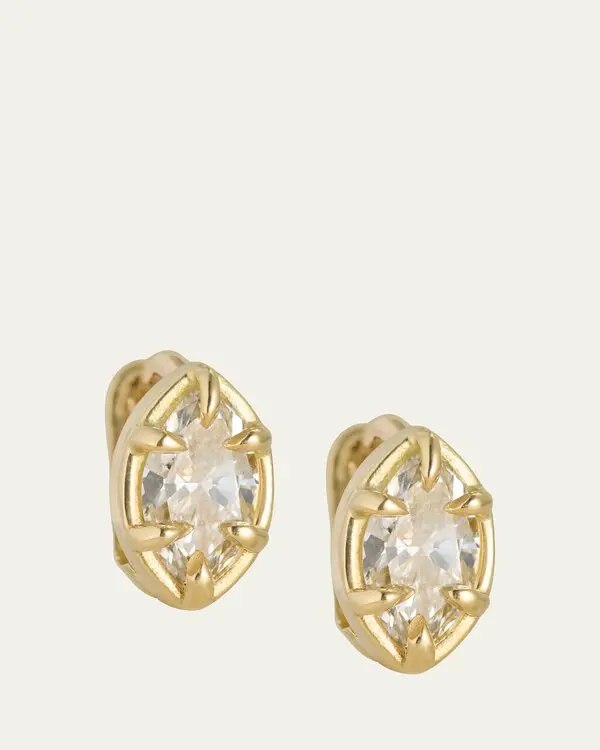DARA KAYE Marquise Lab-grown Diamond Huggie Earrings - Yellow