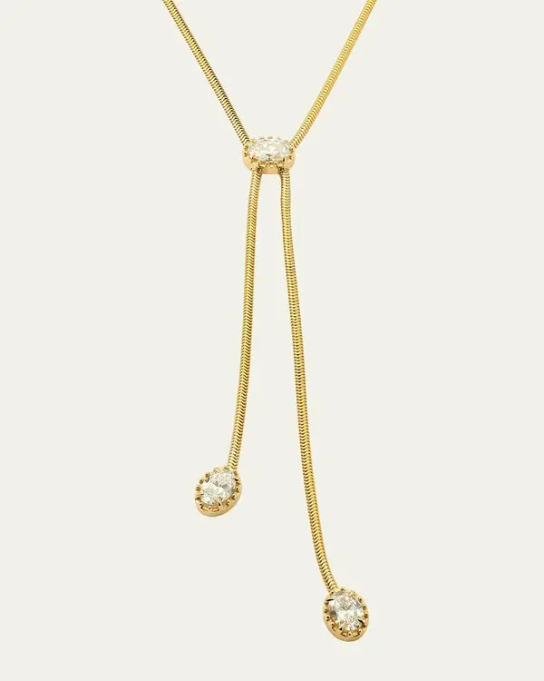 DARA KAYE Taliesin Oval Bolo Lariat Necklace - Yellow