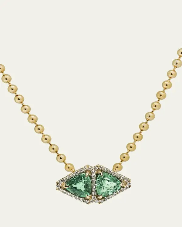 DARA KAYE Pave Emerald & Lab-grown Diamond Necklace - Yellow