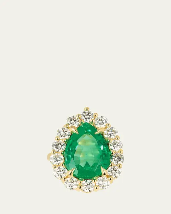 DARA KAYE Royale Bestie Emerald Pear Ring - Yellow