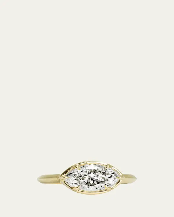 DARA KAYE Marquise Knife Edge Ring With Lab-grown Diamond - Yellow