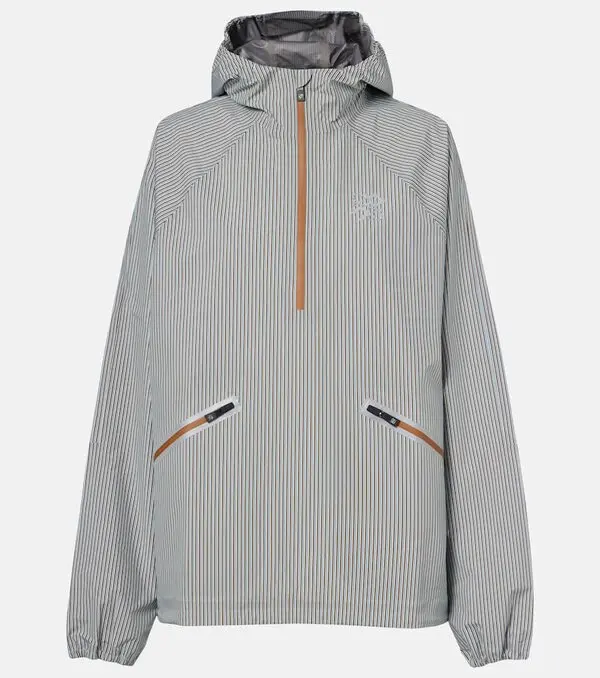 Loewe X On Storm Striped Half-zip Jacket - Brown