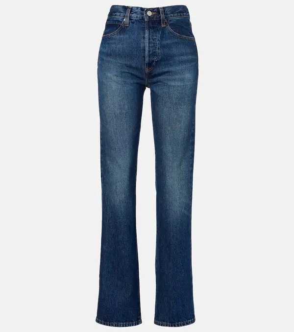 FRAME Vertical High-rise Straight Jeans - Blue