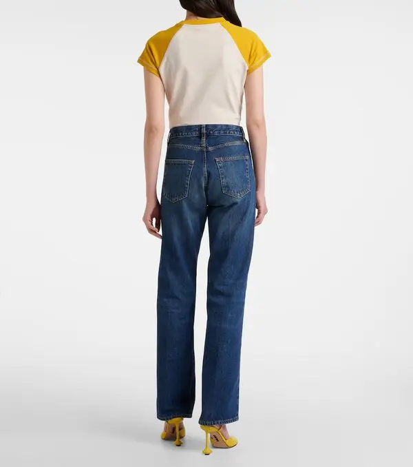 FRAME Vertical High-rise Straight Jeans