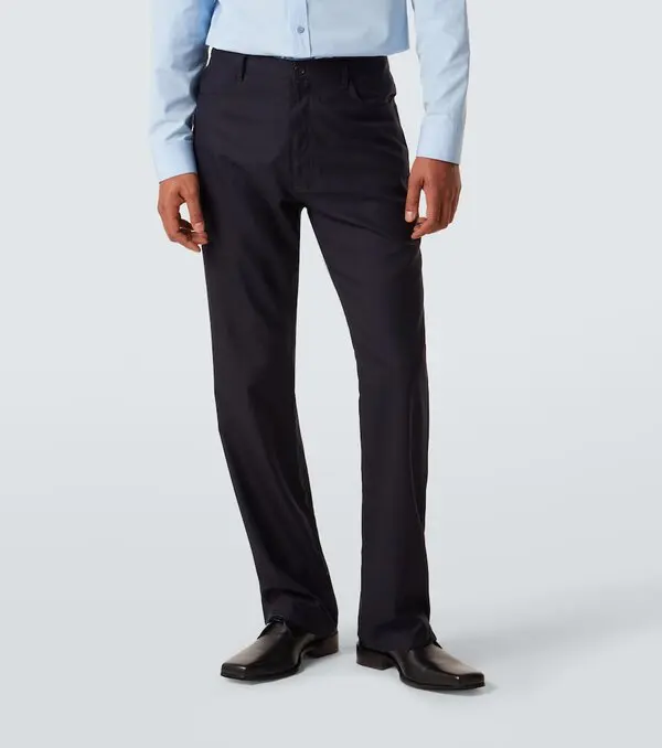 Balenciaga Pinstriped Wool Straight Pants