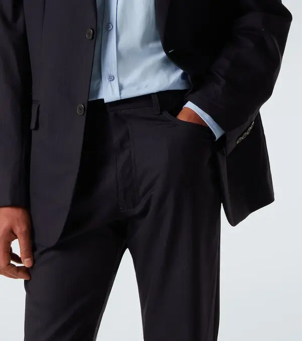 Balenciaga Pinstriped Wool Straight Pants