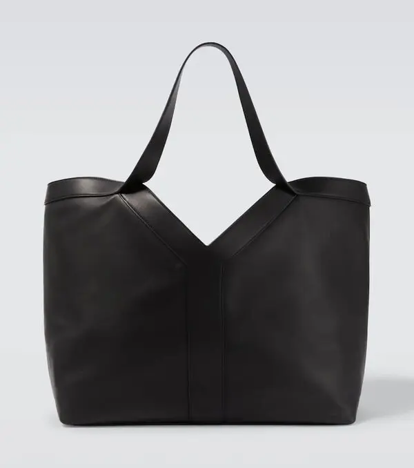 Saint Laurent Large Leather Tote Bag - Black