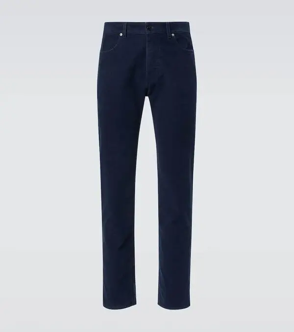 Stone Island Mid-rise Cotton Corduroy Slim Jeans - Blue