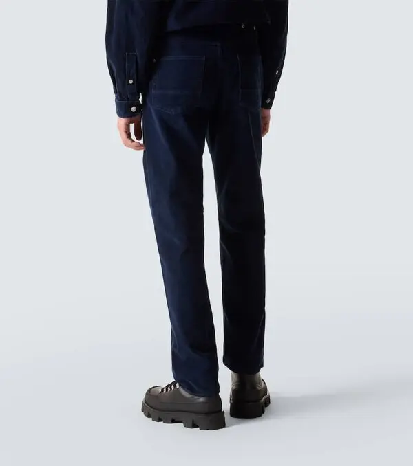 Stone Island Mid-rise Cotton Corduroy Slim Jeans - Blue