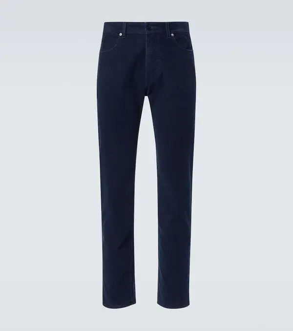 Stone Island Mid-rise Cotton Corduroy Slim Jeans - Blue