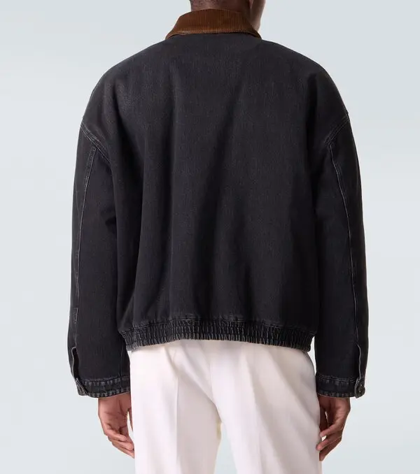 Miu Miu Corduroy-trimmed Denim Blouson Jacket
