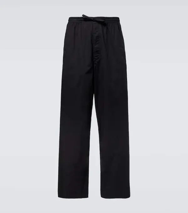 LEMAIRE Cotton Satin Pajama Pants - Black