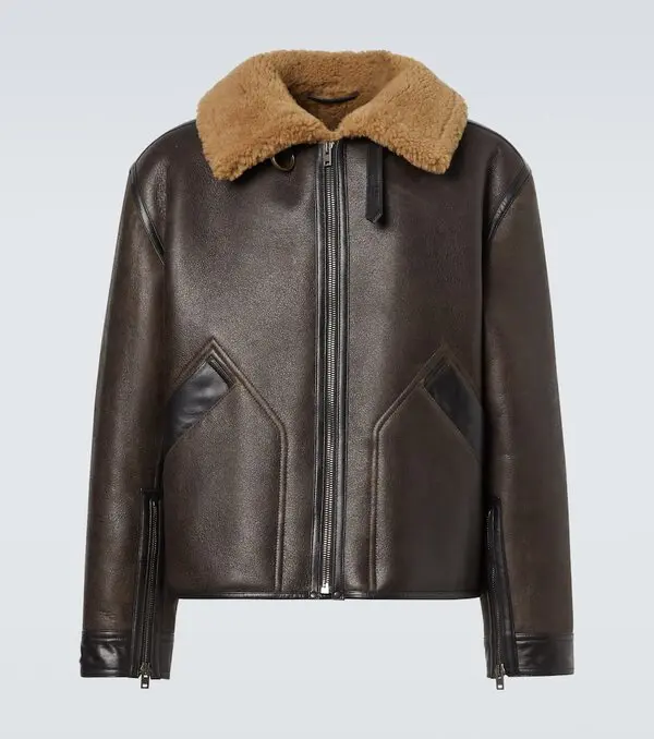 LEMAIRE Shearling-lined Leather Jacket
