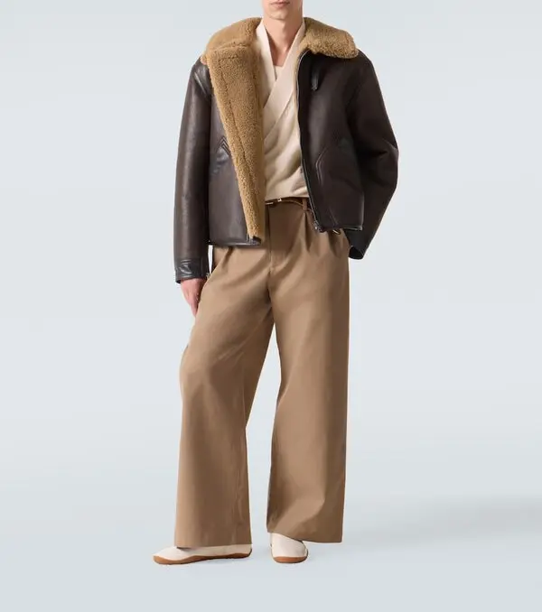 LEMAIRE Shearling-lined Leather Jacket