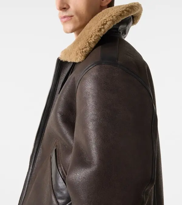 LEMAIRE Shearling-lined Leather Jacket