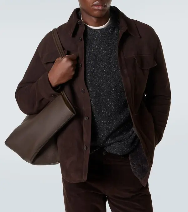 THE ROW Bento Shearling-lined Suede Jacket