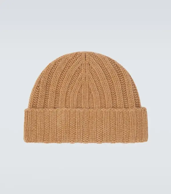 GOD'S TRUE CASHMERE Beanie With Lapis Lazuli Detailing - Beige