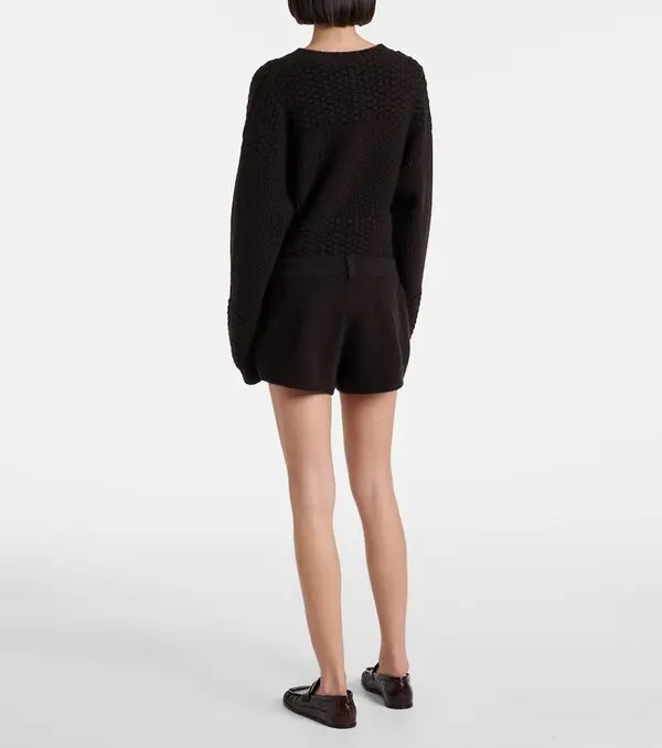 LISA YANG Low-rise Cashmere Shorts - Brown